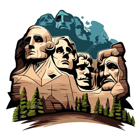 Monte Rushmore Vector Png Dibujos Pegatina Clipart El Memorial The