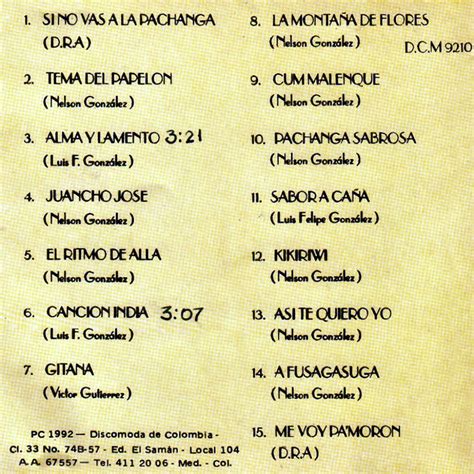 Carátula Interior Frontal de Nelson Y Sus Estrellas Ritmo Y Sabor