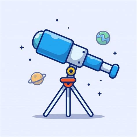 Icono De Telescopio Telescopio Planeta Estrellas Y Tierra Espacio