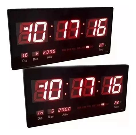 Reloj Digital De Pared Led 46x22cm Temperatura Calendario Envío gratis