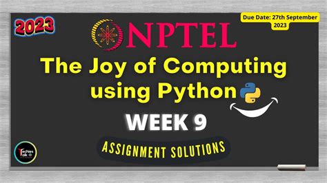 nptel the joy of computing using python week9 quiz assignment solutions july 2023 youtube