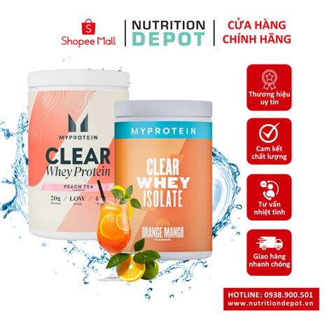 Combo 2 hộp Sữa tăng cơ Clear Whey Isolate Myprotein bổ sung chất đạm