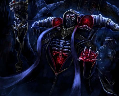 Ainz Ooal Gown Glowing Eyes Overlord Anime Artwork Fantasy Art