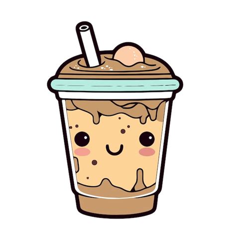 Um Milk Shake Fofo Um Canudo Vetor Premium