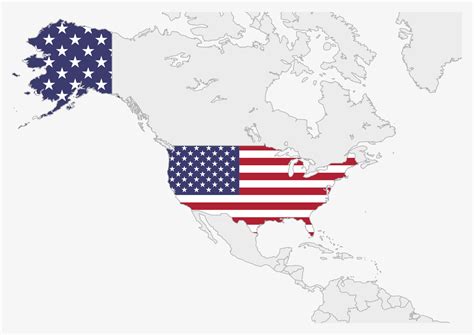 Mapa De Estados Unidos Resaltado En Los Colores De La Bandera De