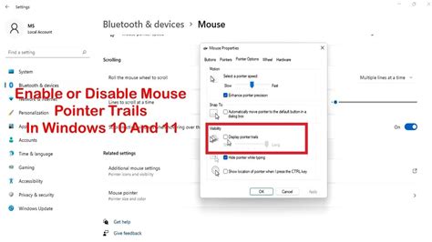 Enable Or Disable Mouse Pointer Trails In Windows And Youtube