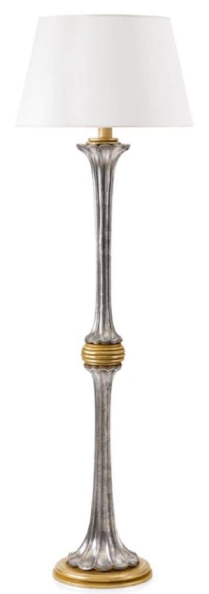 Casa Padrino Luxus Barock Stehleuchte Antik Silber Antik Gold Weiß