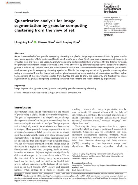 pdf quantitative analysis for image segmentation by granular computing clustering from the