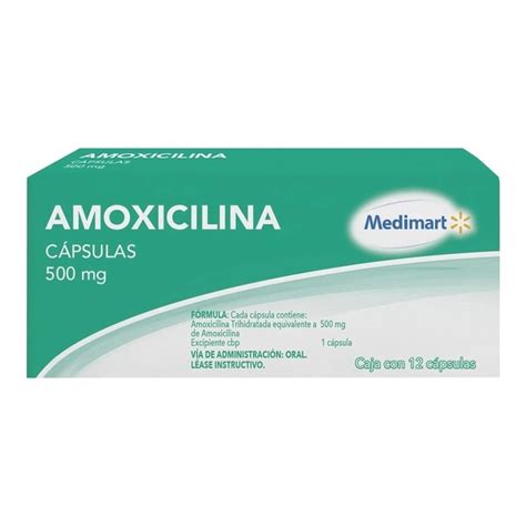 Amoxicilina Medimart 500 mg 12 cápsulas Walmart