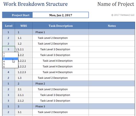 Free Work Breakdown Structure Template Excel Prntbl