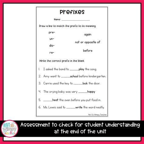 Grammar Second Grade Activities Prefixes Not So Wimpy Teacher