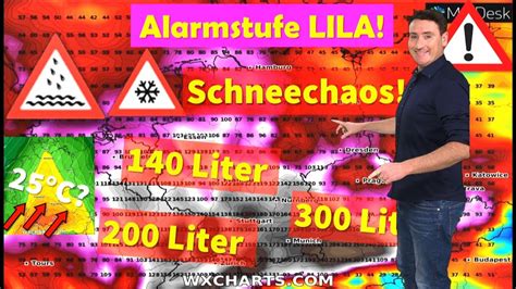 Alarmstufe LILA Luftmassengrenze bringt extreme Schnee und Regenfälle