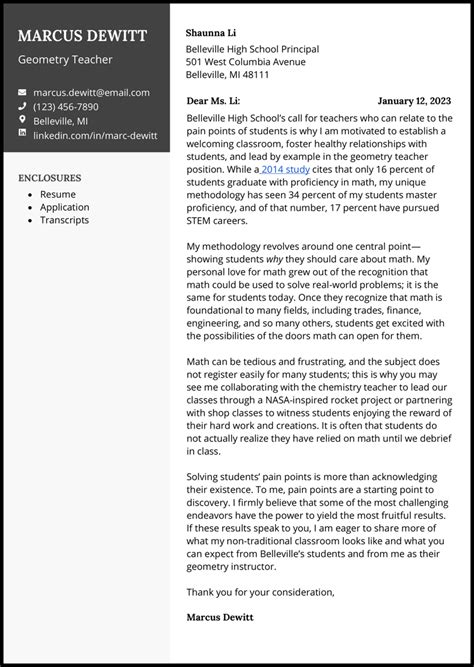 5 Teacher Cover Letter Examples Templates For 2024