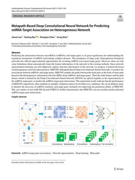 pdf metapath based deep convolutional neural network for predicting mirna target association