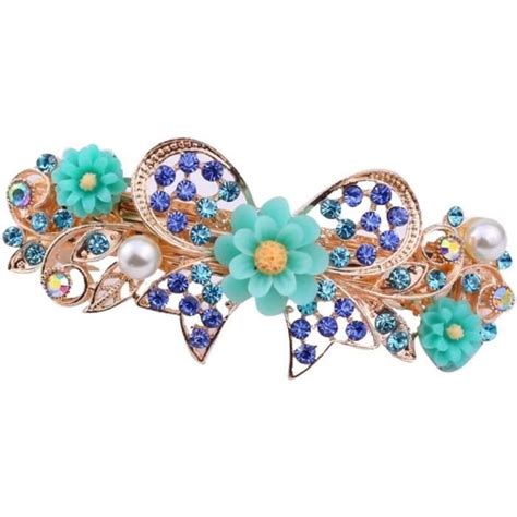 Cristal Fleur Cheveux Barrettes Vintage Papillon Strass Français