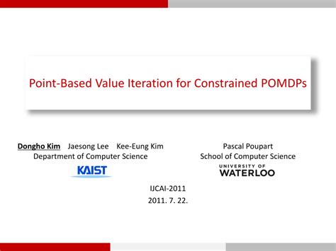 pdf point based value iteration for constrained pomdps