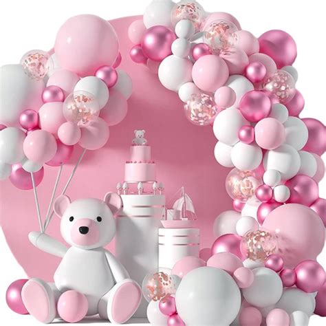 Balony Girlanda Balonowa Różowa Baby Zestaw Dekoracja Łuk Konfetti