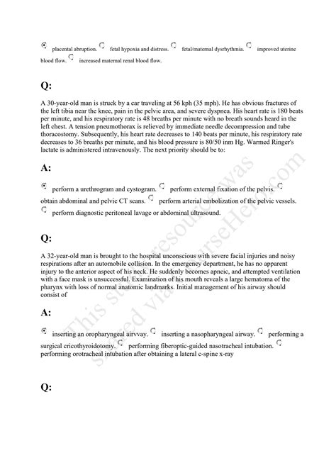 Solution Atls Mcq Questions Answers Best For Studypool