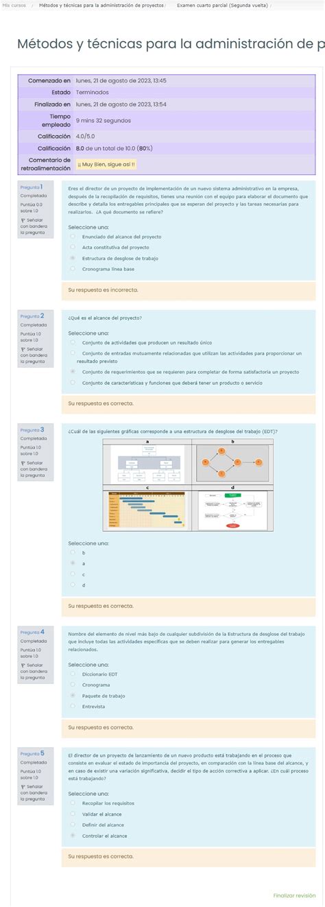M Todos Y T Cnicas Para La Administraci N De Proyectos Exam To Par