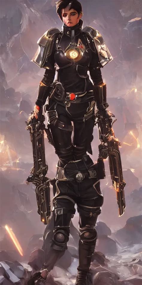 Beautiful Female Inquisitor With A Face Of Tracer Stable Diffusion