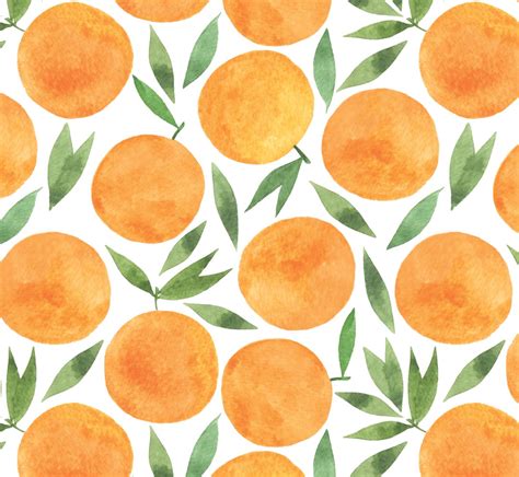 Watercolor Oranges Wallpaper Removable Wallpaper Peel And Stick