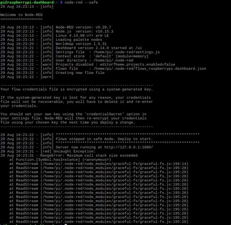 RangeError Maximum Call Stack Size Exceeded Crashes Node RED In