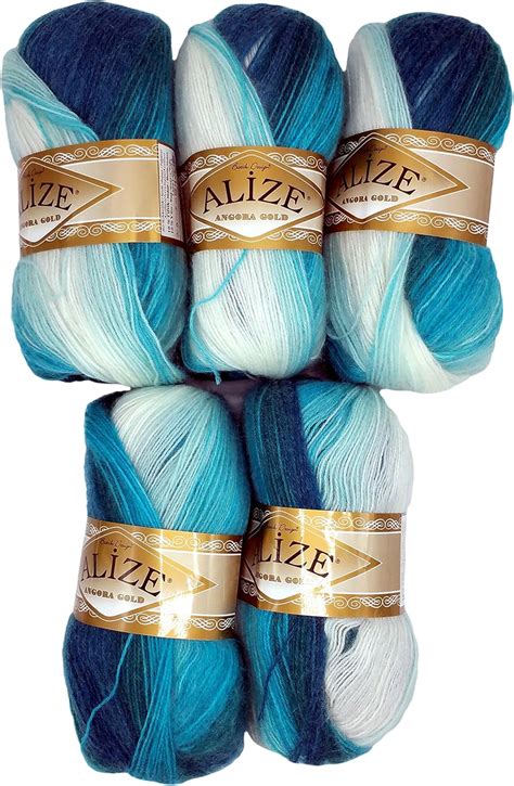 Alize Lot de 5 pelotes de 100 g DE laine à tricoter multicolores avec
