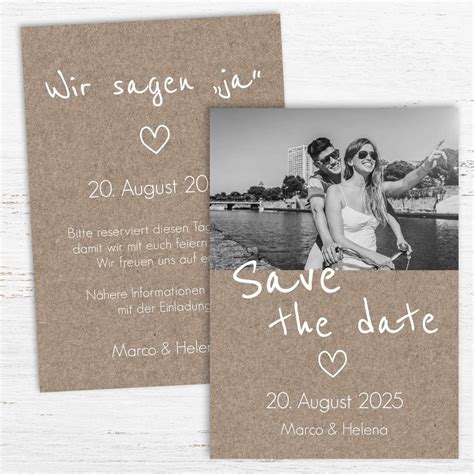 Save The Date Karten Rustikal Mit Foto Artofit