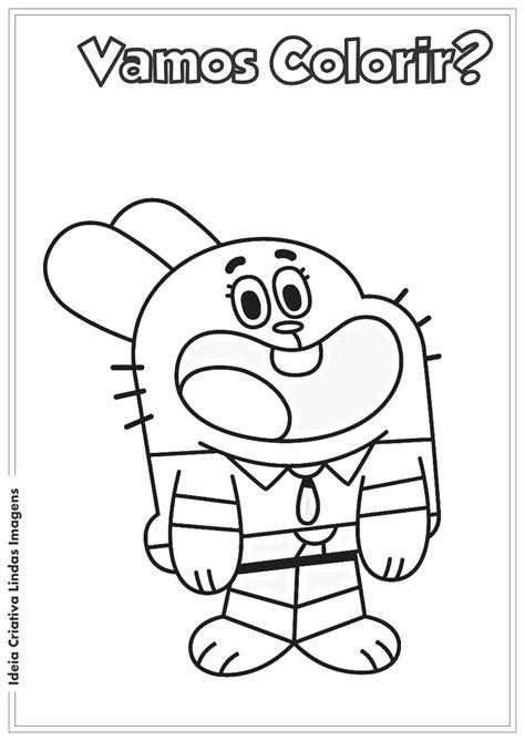 O incrível mundo de Gumball Ricardo desenho para colorir