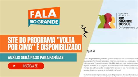 Programa Volta Por Cima Aux Lio Para Fam Lias Afetadas Pelo Ciclone