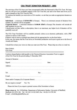 Fillable Online Csa Trust PDF Form Chemical Structure Association