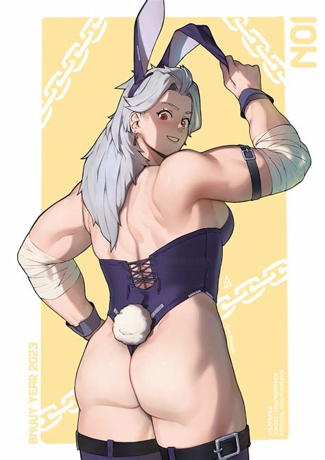 Rule 34 1girls Ass Aurahack Bandage Bandaged Arm Bare Shoulders Big Ass Breasts Bunny Ears