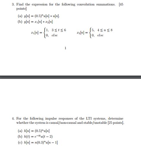 solved find the expression for the following convolution