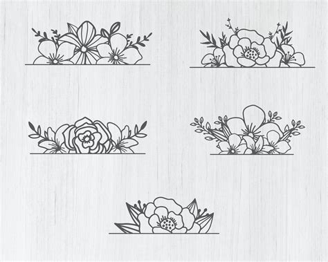 Floral Monogram Monogram Svg Flower Drawing Flower Art Flower Svg