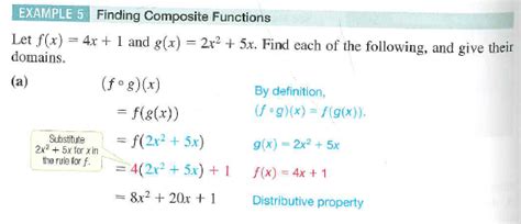 solved find f ∘ g x and g ∘ f x and their domains for