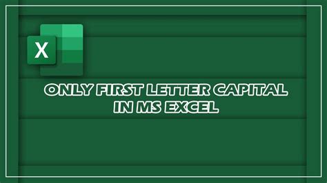 How To Make First Letter Capital In Ms Excel Make First Letter