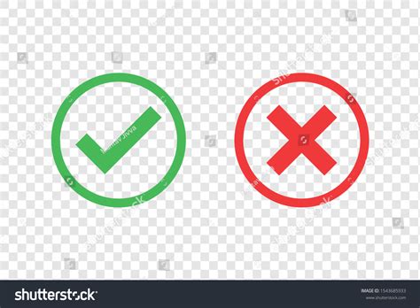 Checkmark Cross On Transparent Background Isolated Stock Vektorgrafik