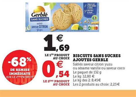 Offre Biscuits Sans Sucres Ajoutés Gerblé chez Super U