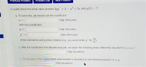 solved point solve the initial value problem 2yy′ 3 y2 3x