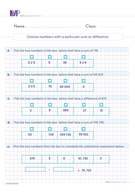 choose numbers with a particular sum or difference