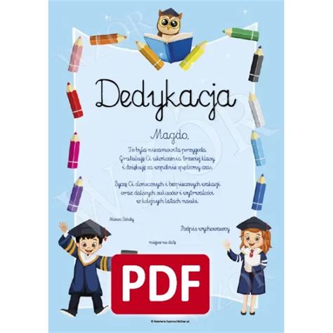 Dedykacja do książki Ukończenie 3 klasy PDF 10003