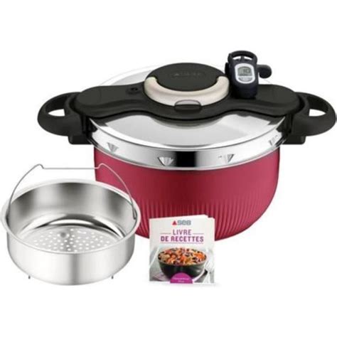 Autocuiseur Seb ClipsoMinut Delice Rouge 6 L 2 En 1 Cocotte Minute