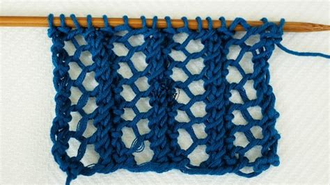 Grid Lace Stitch A Reversible Row Repeat Knitting Pattern