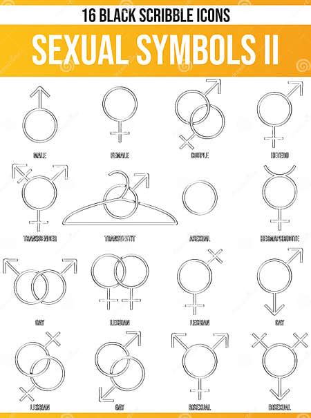 Scribble Black Icon Set Sexual Symbols Ii Stock Vector Illustration Of Icon Bisexual 136725113