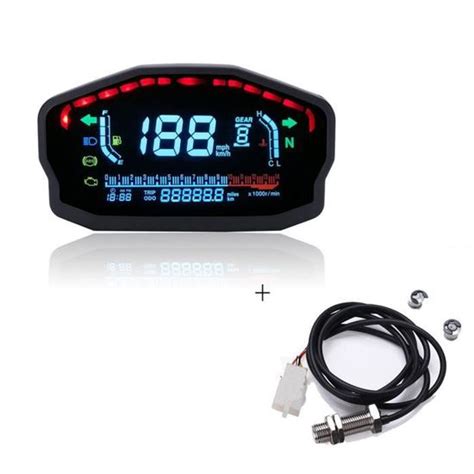 Compteur Moto Universel LED LCD Compteur De Vitesse Odomètre Numérique