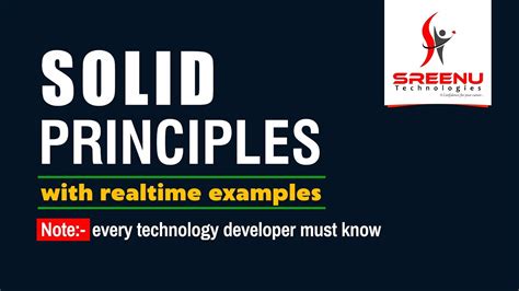 Solid Principles With Real Time Examples By Mr Sreenivas Youtube