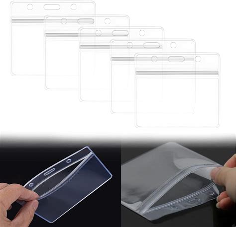 ID Card Holders 5 PCS Plastic Card Holder Transparent Id Holder Clear