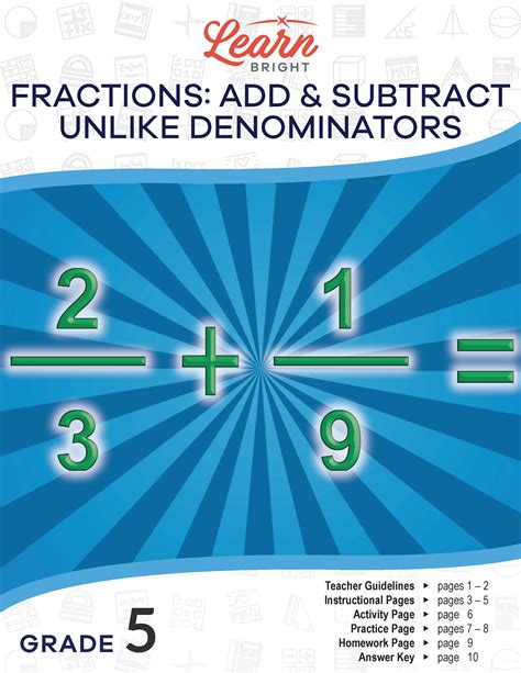 Fractions Add And Subtract Unlike Denominators