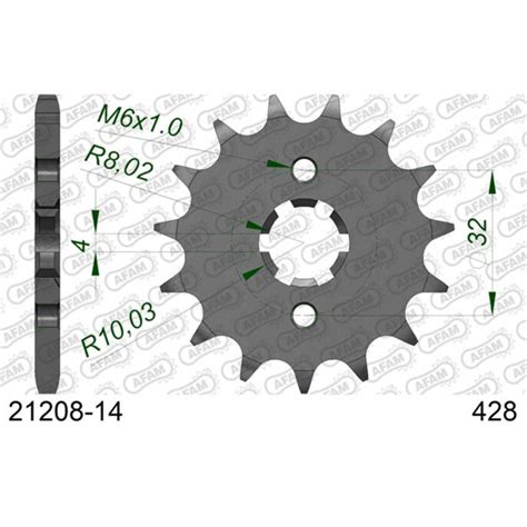 08013101 Afam Kit Chaine Acier Rieju Naked 125 Lc 2013 2015 Pignons