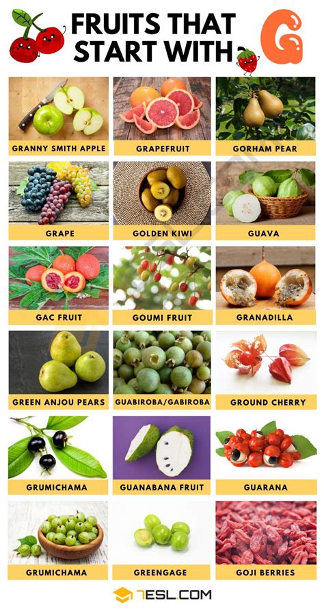 Fruits That Start With G In English 7ESL